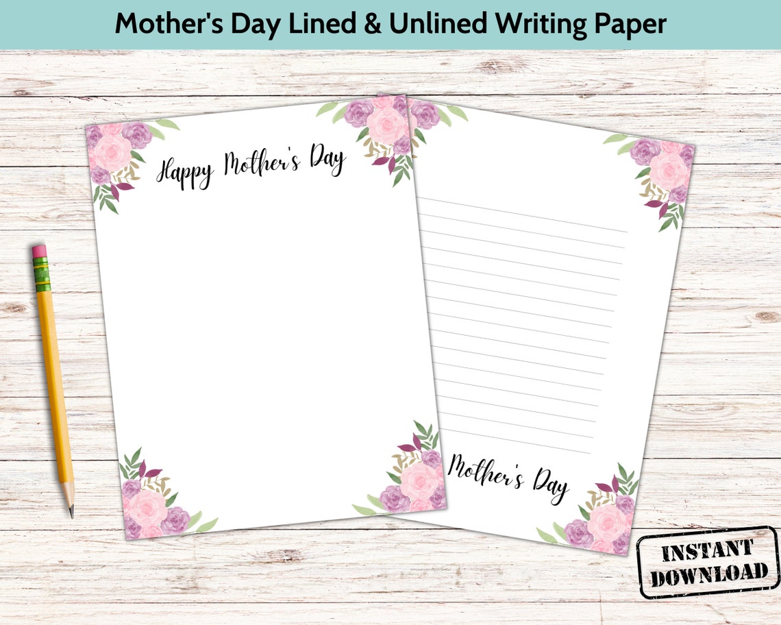 Mothers Day Letter Printable, Dear Mom Letter Stationery, Handwritten ...