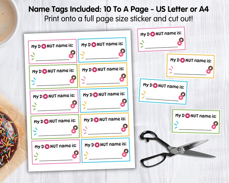 What's Your Donut Name Game Printable, Donut Party Game, Office Party ...