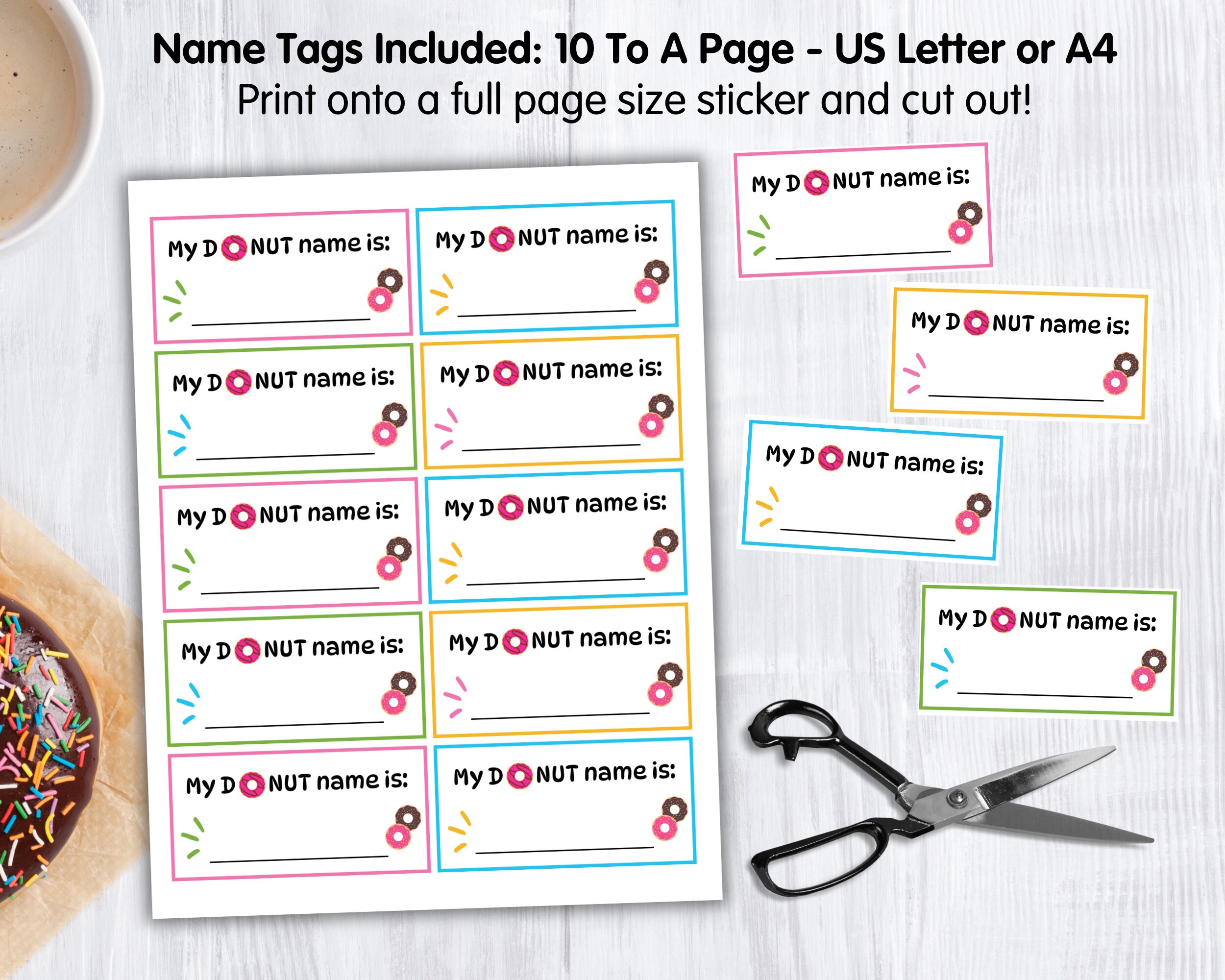 What's Your Donut Name Game Printable, Donut Party Game, Office Party ...