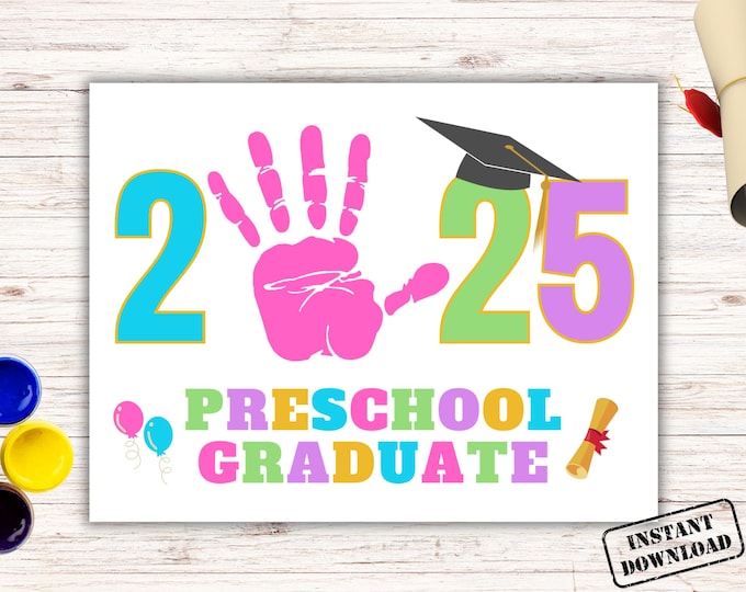 Preschool Graduation Handprint Art | Handprint Keepsake Prek Graduation ...