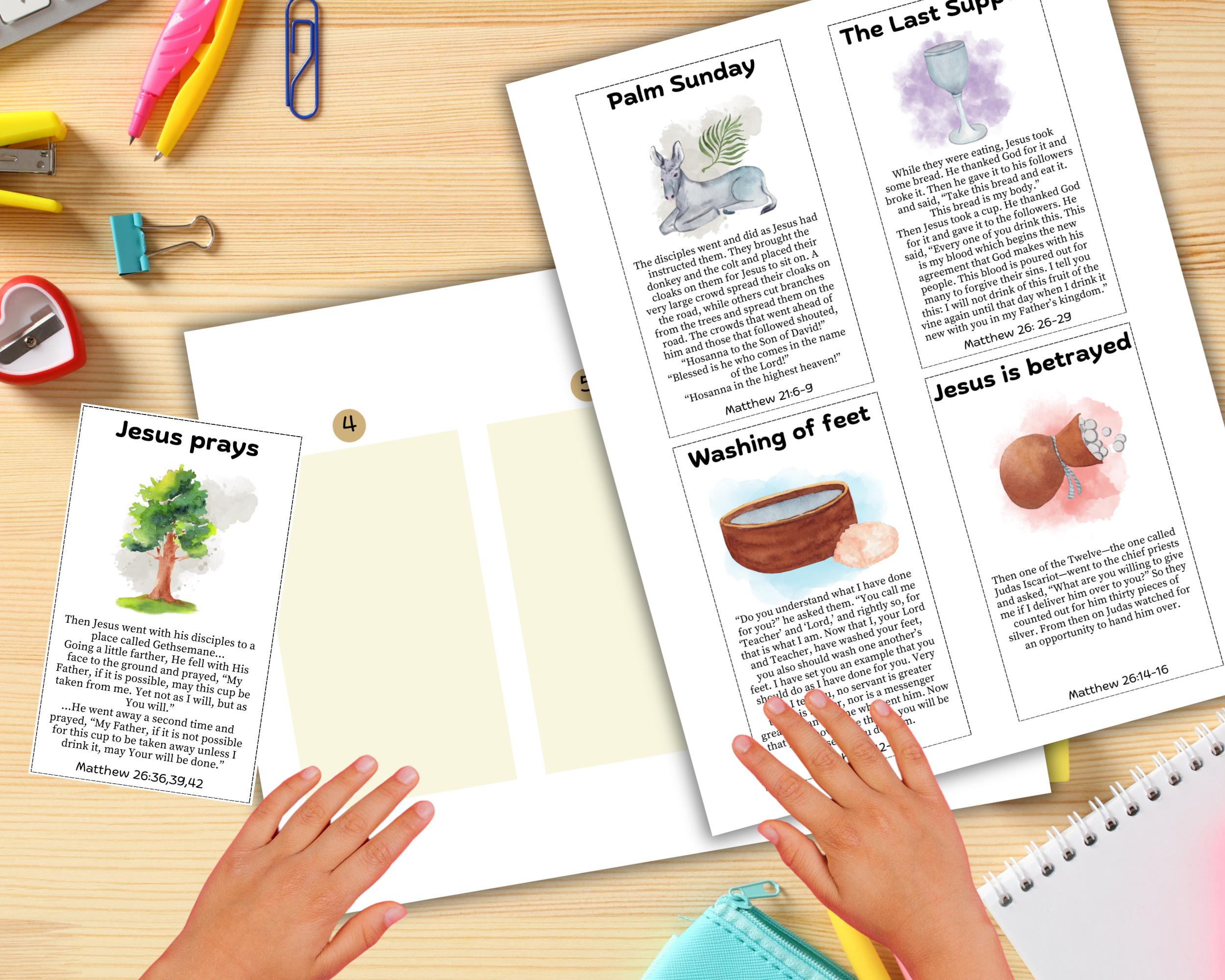 Easter Story Scripture Cards, Christian Bible Verse Cards, Sunday ...