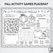 Fall Activity Placemat Printable, Fall Games for Kids, Fall Coloring ...