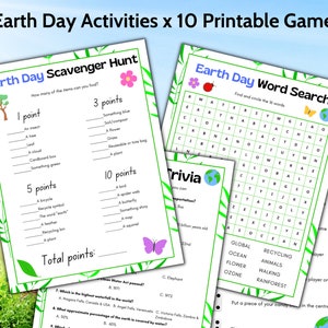 Earth Day Games Bundle Printable, Environmental Nature Theme Activities ...