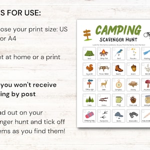 Camping Scavenger Hunt, Outdoor Treasure Hunt Printable, Scavenger Hunt ...