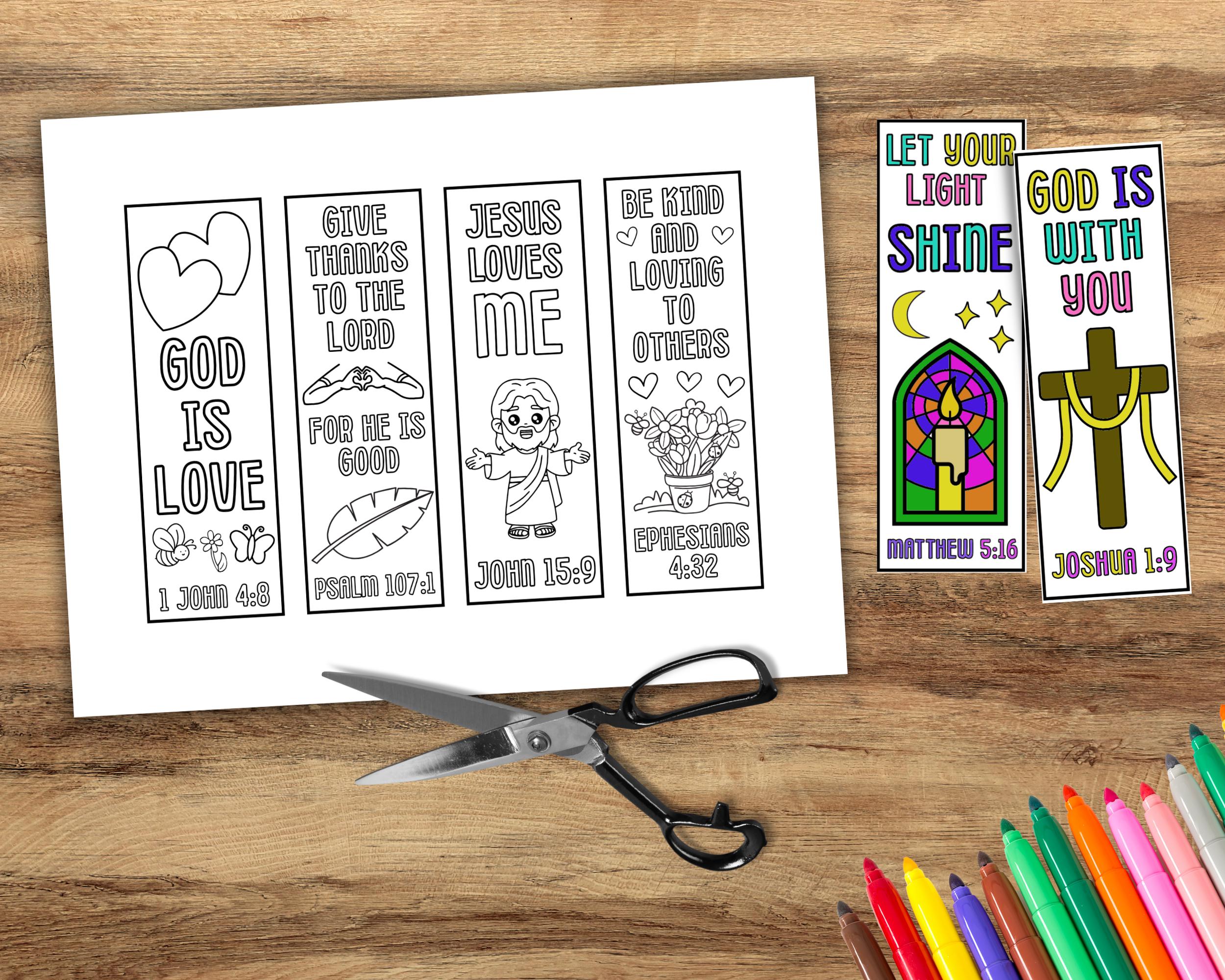 Bible Verse Coloring Bookmarks, Faith Scripture Study Activity, Kids ...