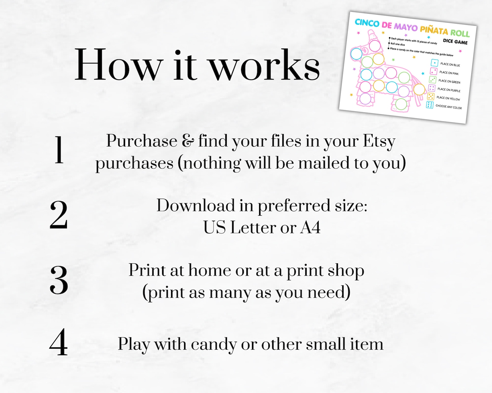 Cinco De Mayo Pinata Roll Candy Dice Game Printable, Mexican Fiesta ...