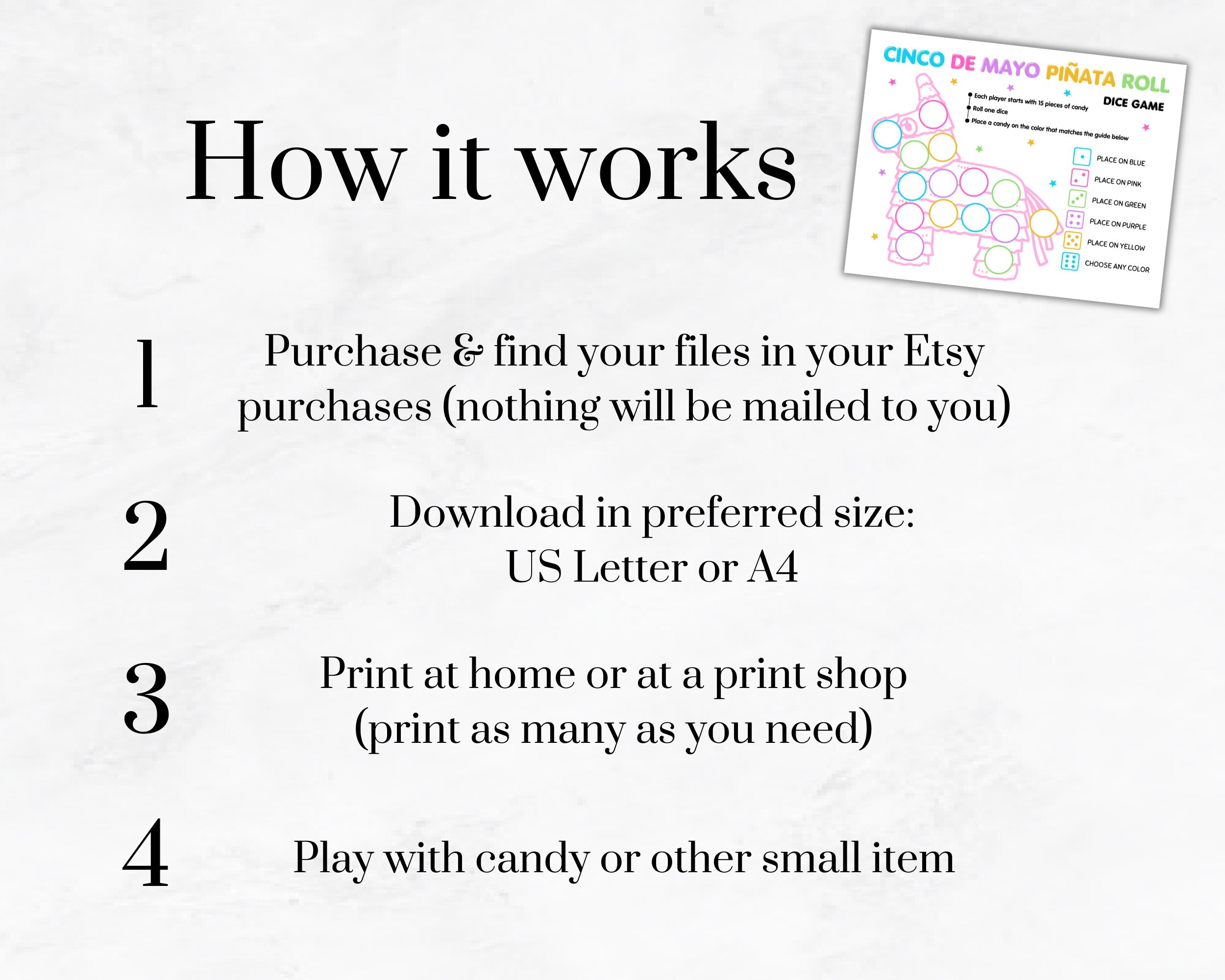 Cinco De Mayo Pinata Roll Candy Dice Game Printable, Mexican Fiesta ...