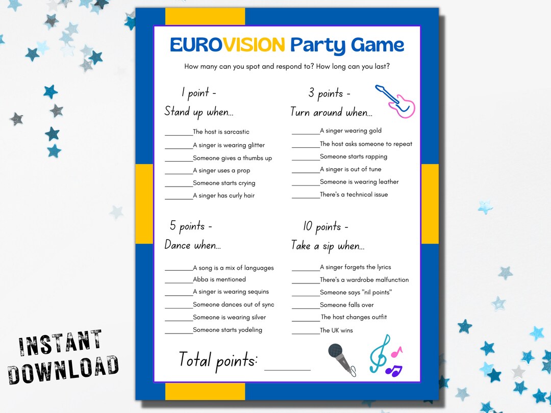 Eurovision Party Game, Eurovision Party Night, Eurovision Song Contest ...