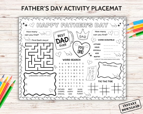 Fathers Day Placemat Craft Preschoolers Easy Father's Day Grill Craft
