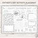 Happy Fathers Day Activity Placemat Printable, Fathers Day Craft ...