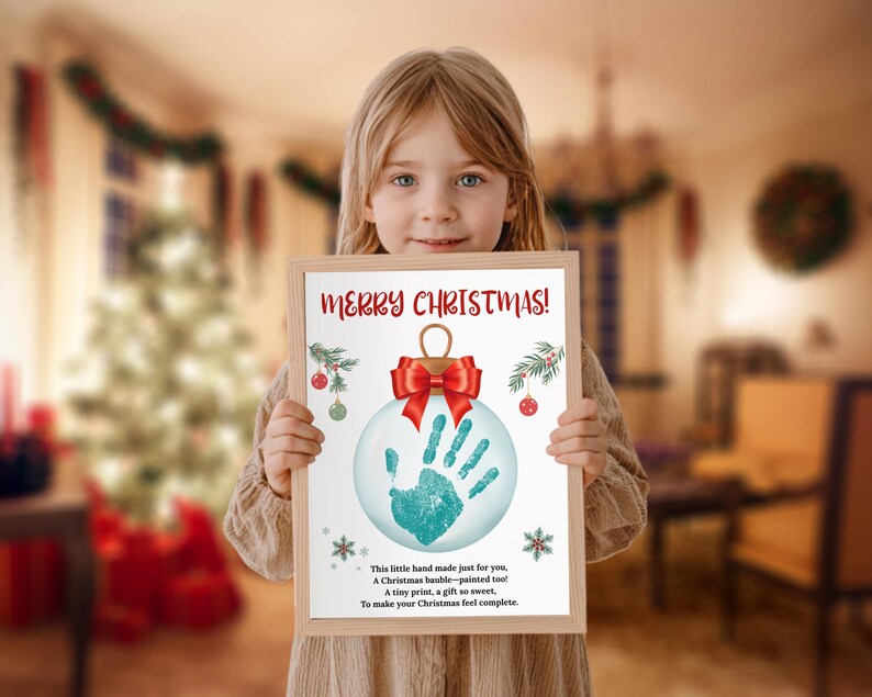 Christmas Bauble Handprint Craft, Merry Christmas Art Activity ...