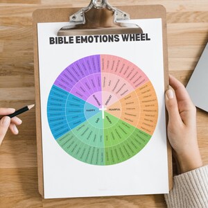 Bible Emotions Wheel Chart, Scripture Verses Color Feelings Printable ...