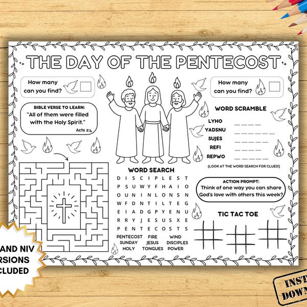 Christian Pentecost Kids Crafts - Etsy