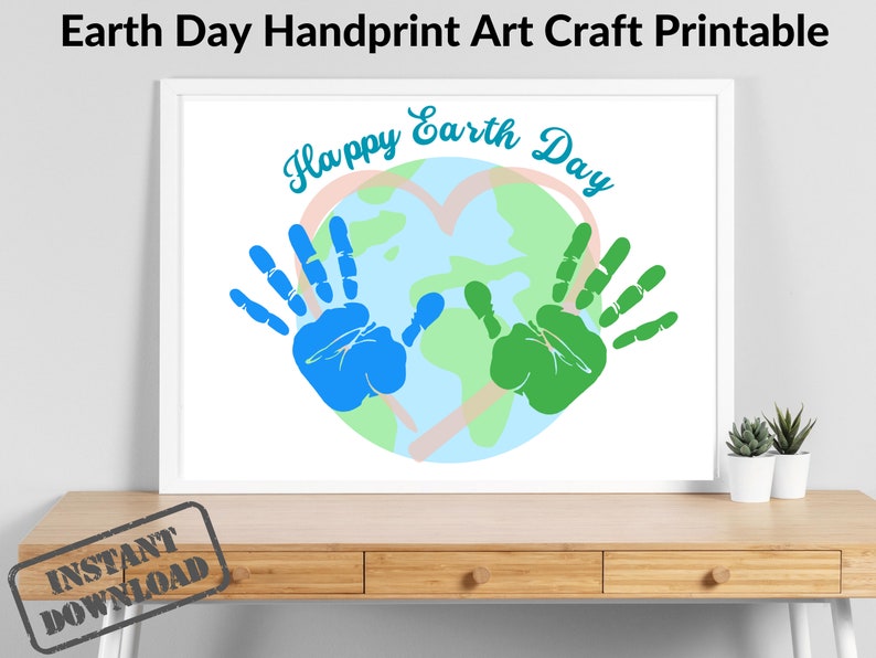 Earth Day Handprint Art Printable Hand Print Kids Craft - Etsy UK
