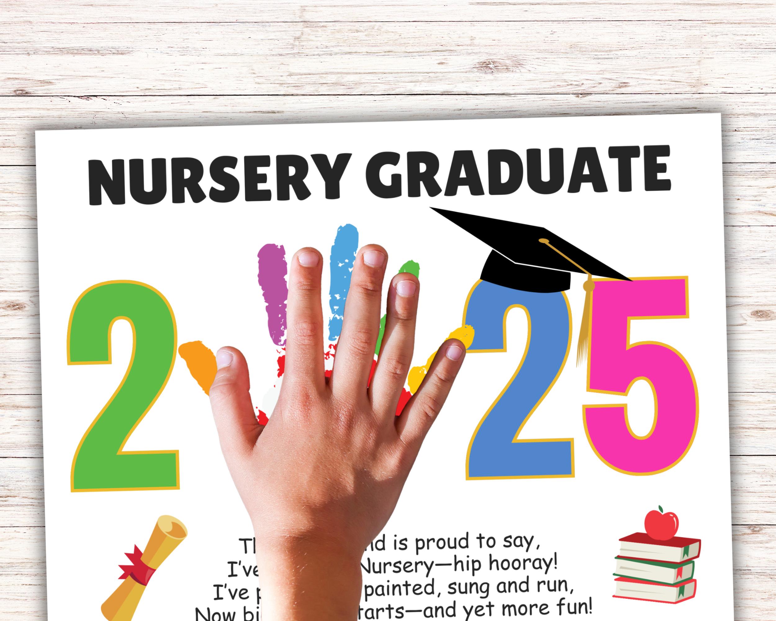 Nursery Graduation Handprint Poem, Last Day of Preschool Handprint ...