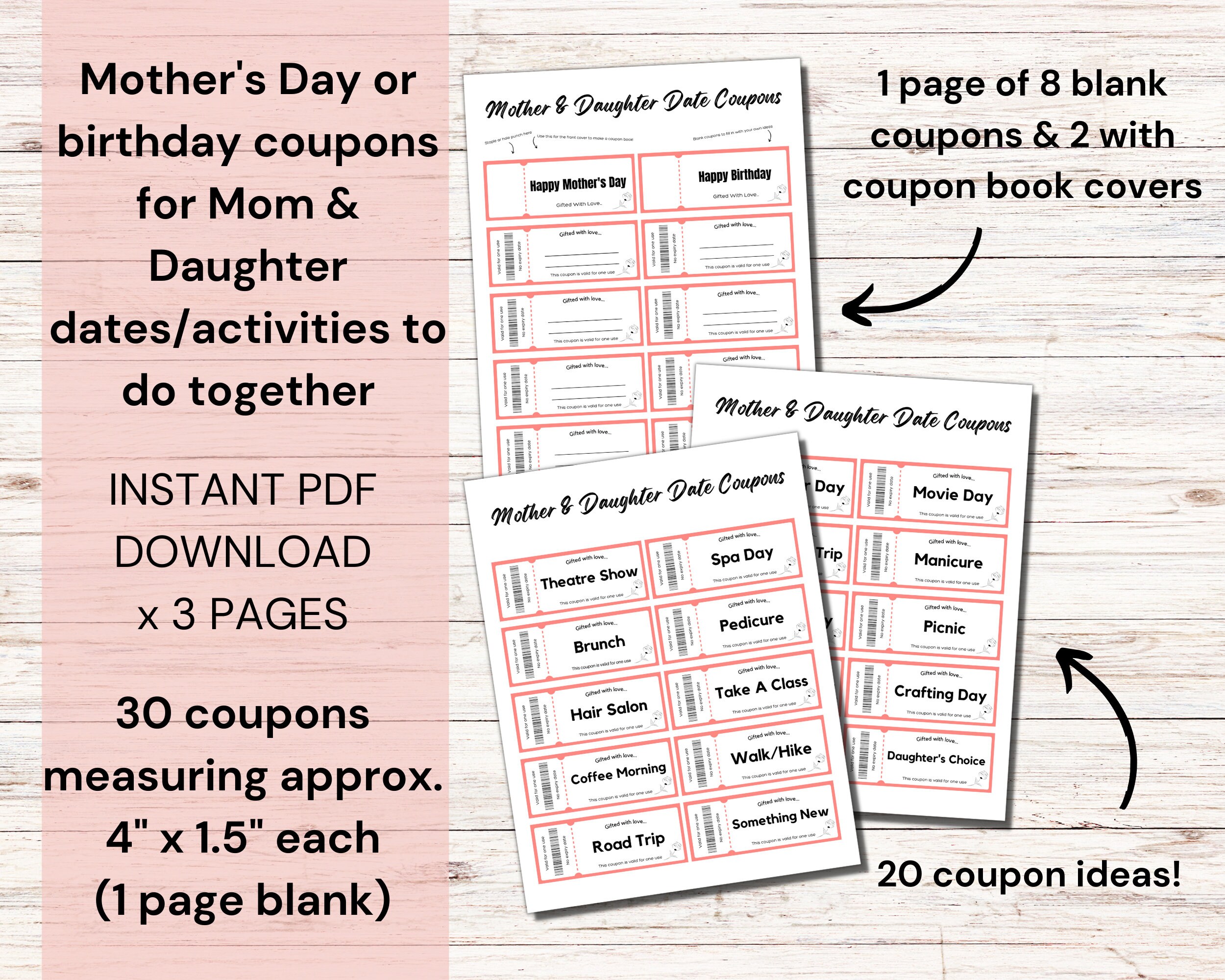 Coupon Book for Mom, Mother's Day Coupon Book Printable, Birthday ...