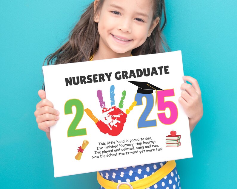 Nursery Graduation Handprint Poem, Last Day of Preschool Handprint ...