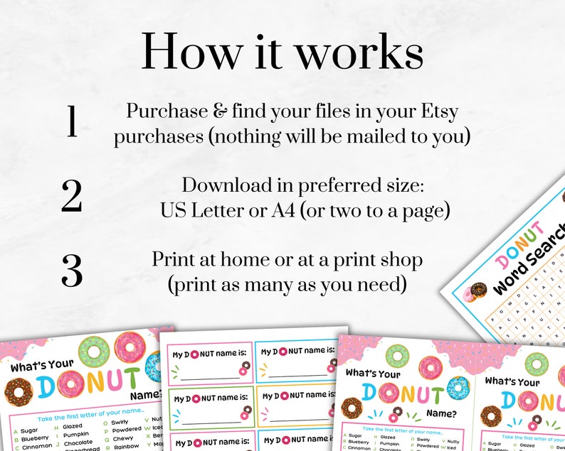 What's Your Donut Name Game Printable, Donut Party Game, Office Party ...