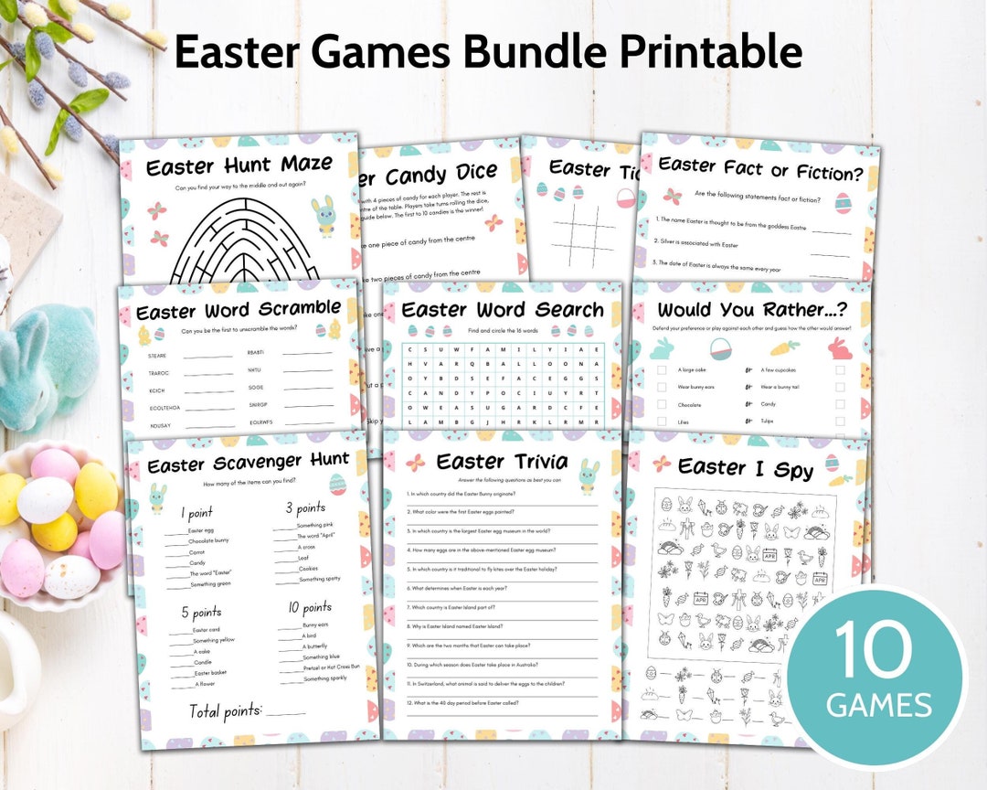 Easter Games Bundle, Easter Party Games, Happy Easter Family Game Night ...