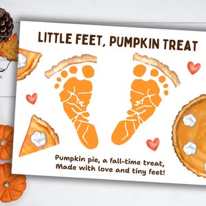 Pumpkin Pie Footprint Craft, Fall Keepsake Printable, Thanksgiving ...