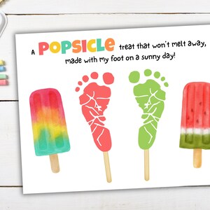 Summer Popsicle Footprint Art, Summer Camp Handprint Craft for Kids ...