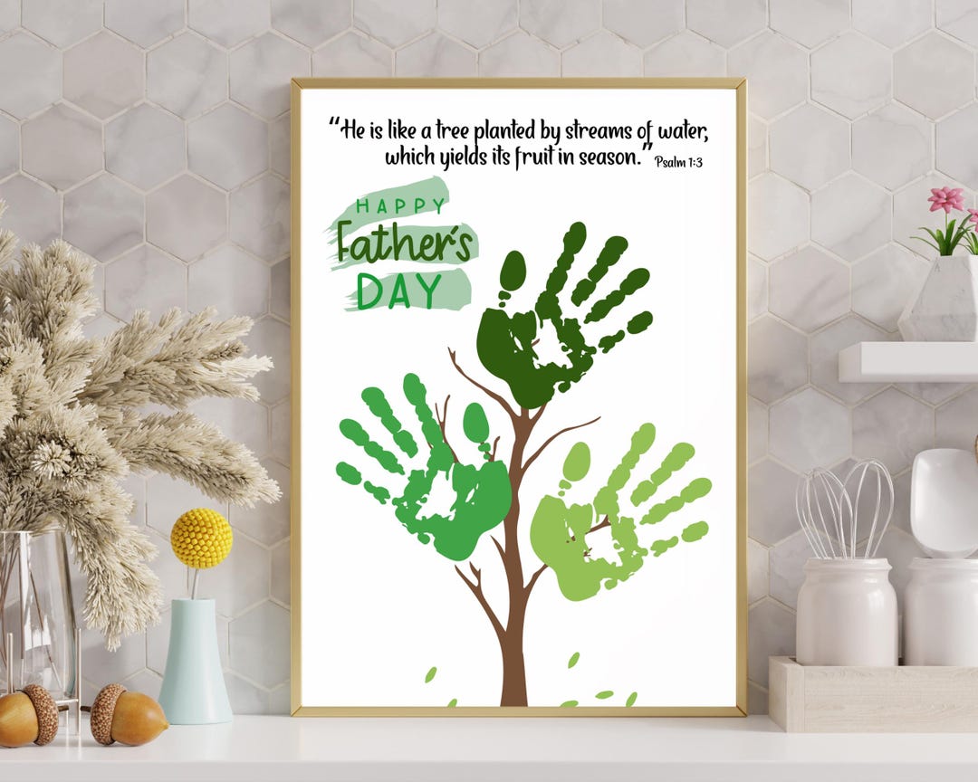 Father's Day Bible Craft, Handprint Art Bible Verse for Dad, Kids ...