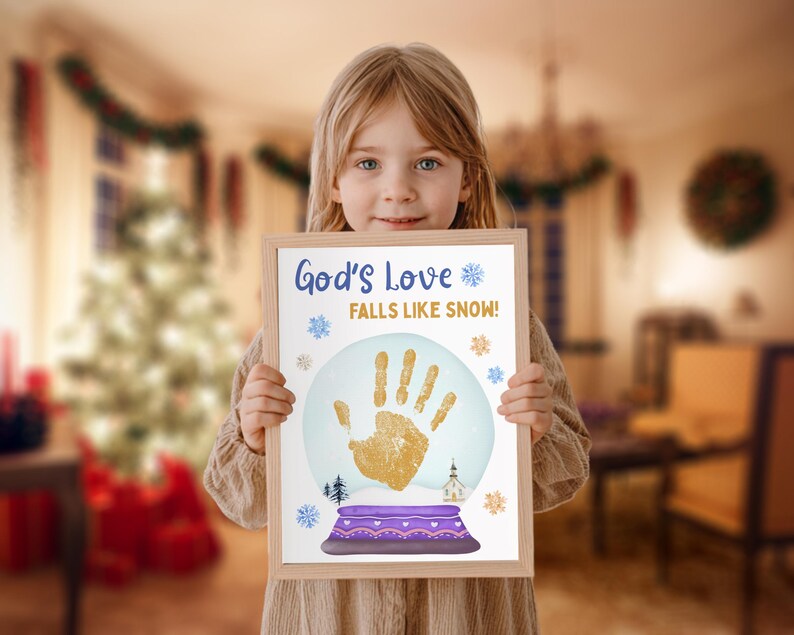 Christian Snow Globe Handprint Craft Printable, Winter Sunday School ...