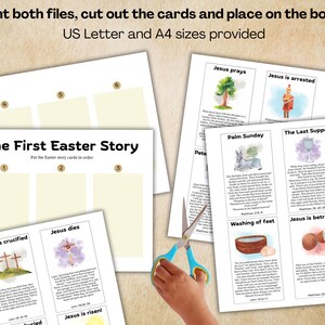 Easter Story Scripture Cards, Christian Bible Verse Cards, Sunday ...