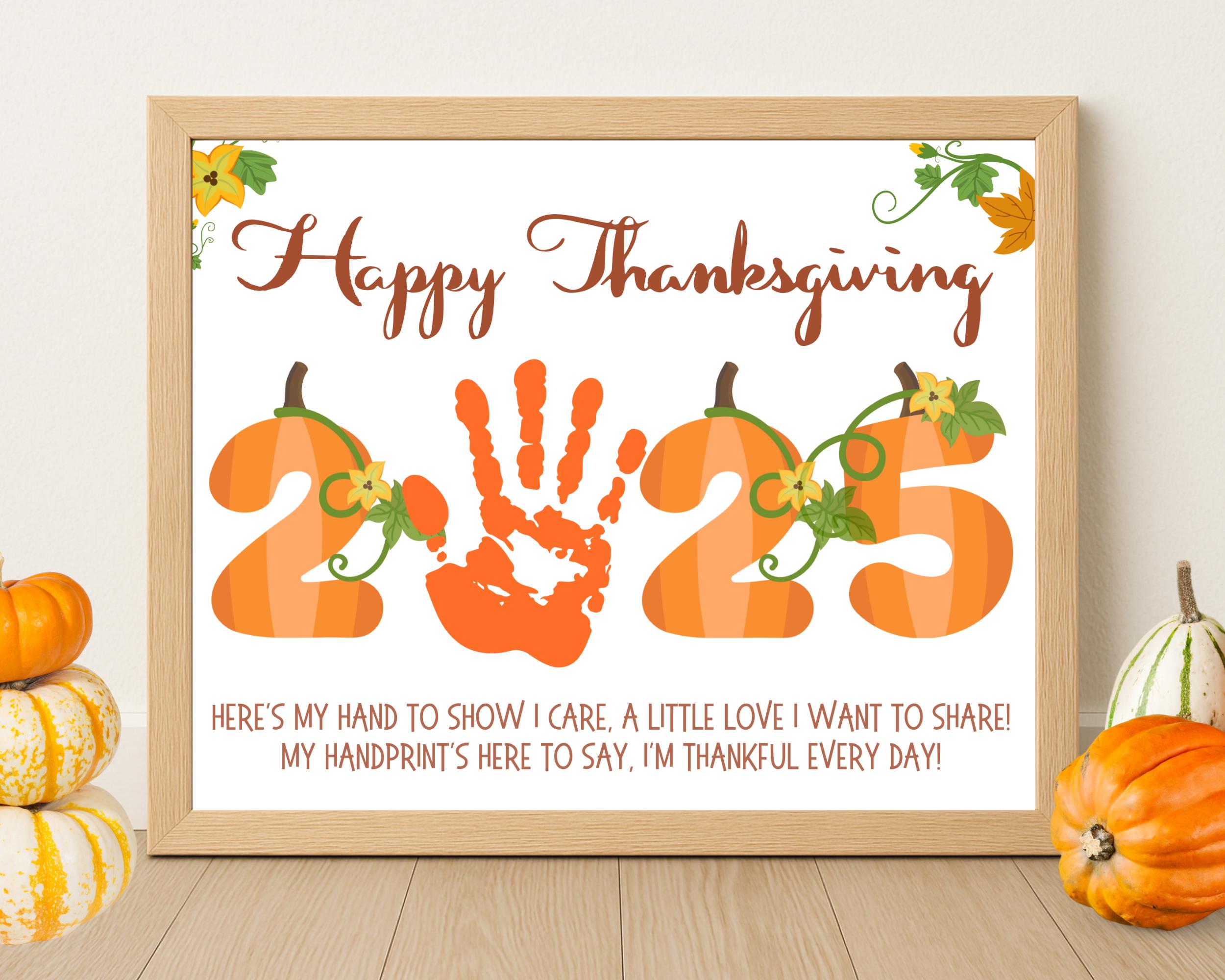 Thanksgiving Handprint Craft 2025 Printable, Fall Poem Keepsake Gift ...