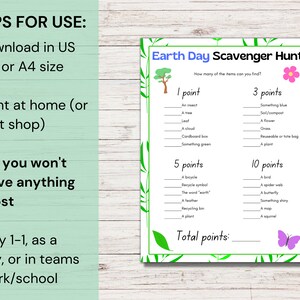 Earth Day Scavenger Hunt Printable, Nature Scavenger Hunt, Happy Earth ...