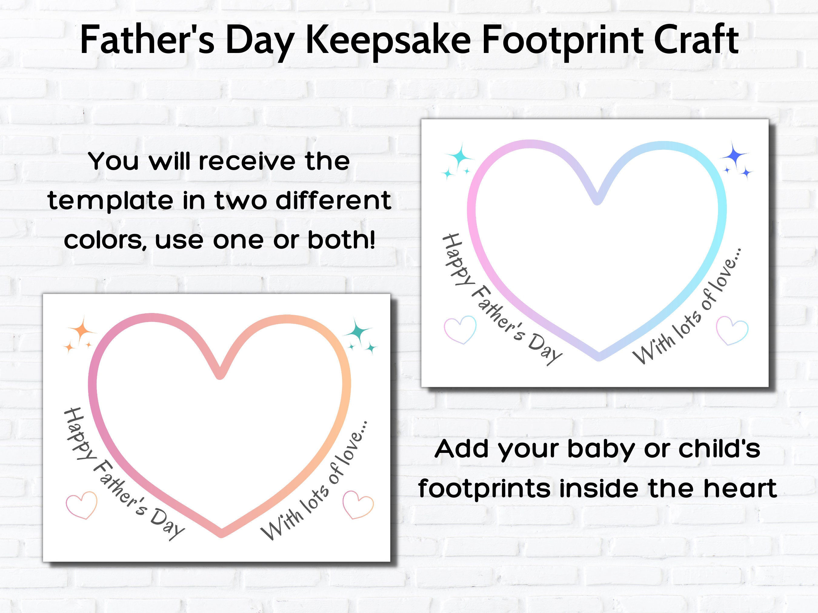 Father's Day Footprint Art, Fathers Day Keepsake, DIY Gift for Dad ...