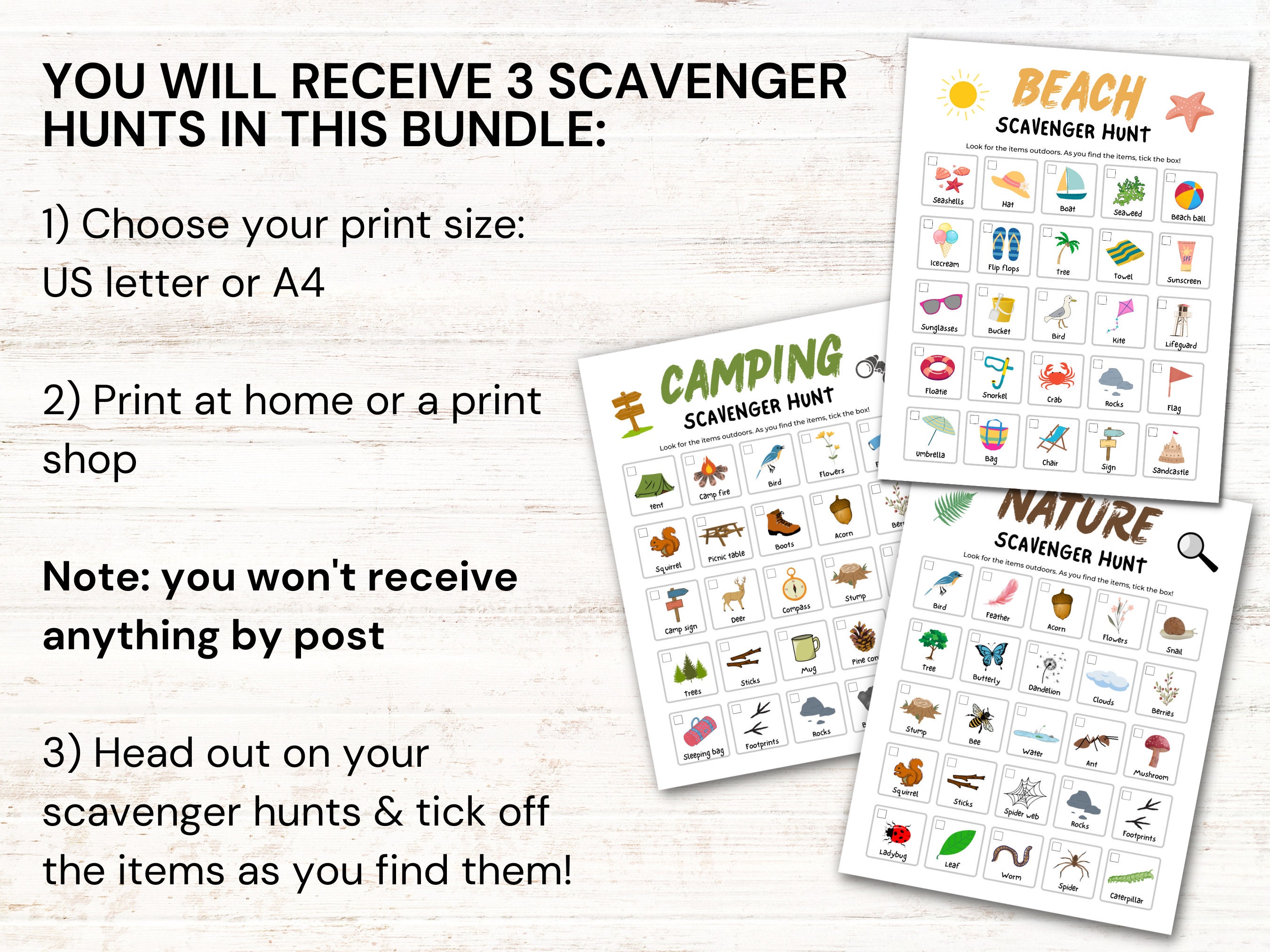 Scavenger Hunt Game Bundle for Kids, Scavenger Hunt for Kids, Outdoor ...