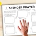5 Finger Prayer Handprint Craft Printable, Kids Prayer Template ...