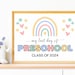 Last Day of Preschool Sign, Preschool Class of 2024, Preschool Graduate ...