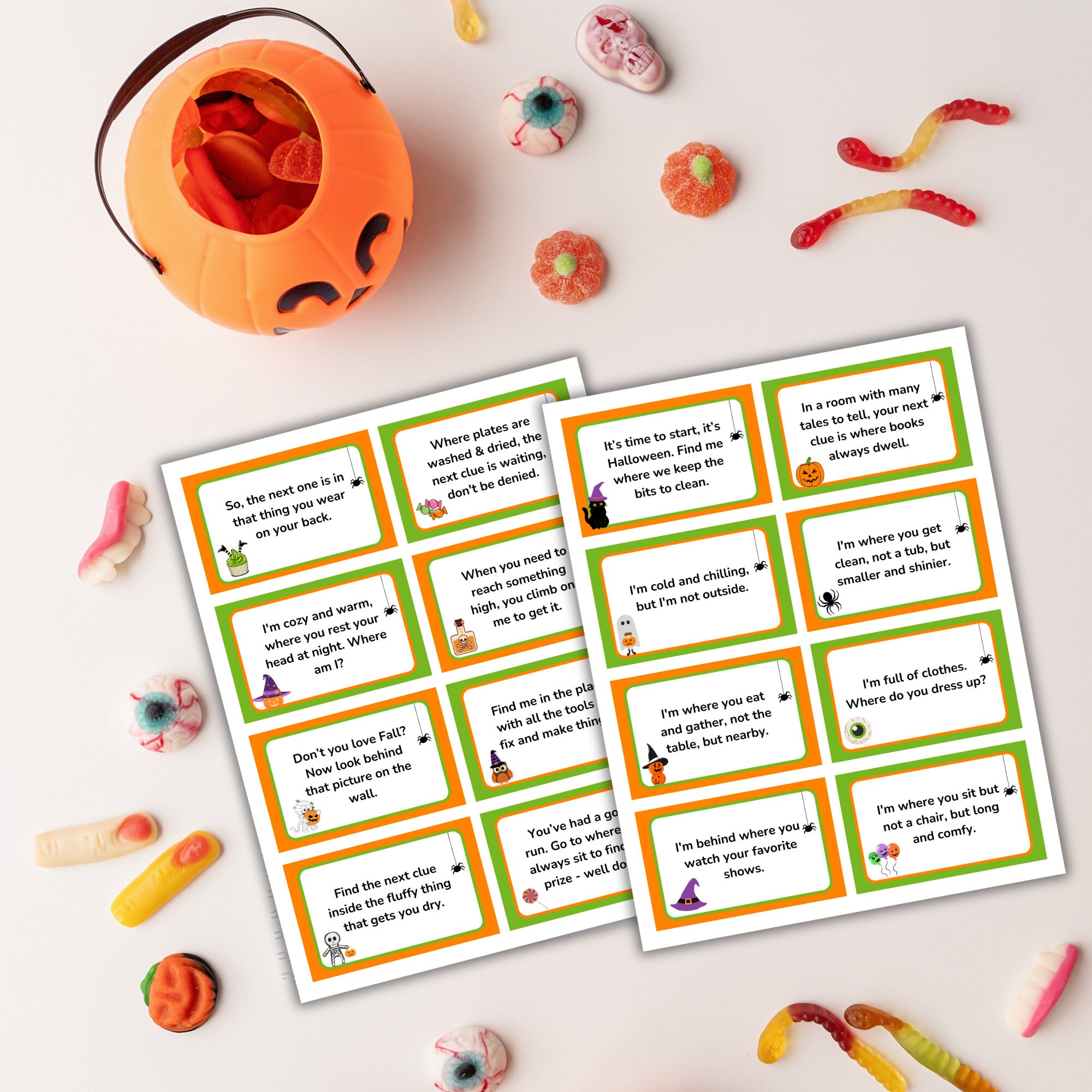 Halloween Scavenger Hunt Printable, Kids Indoor Treasure Hunt, Spooky ...
