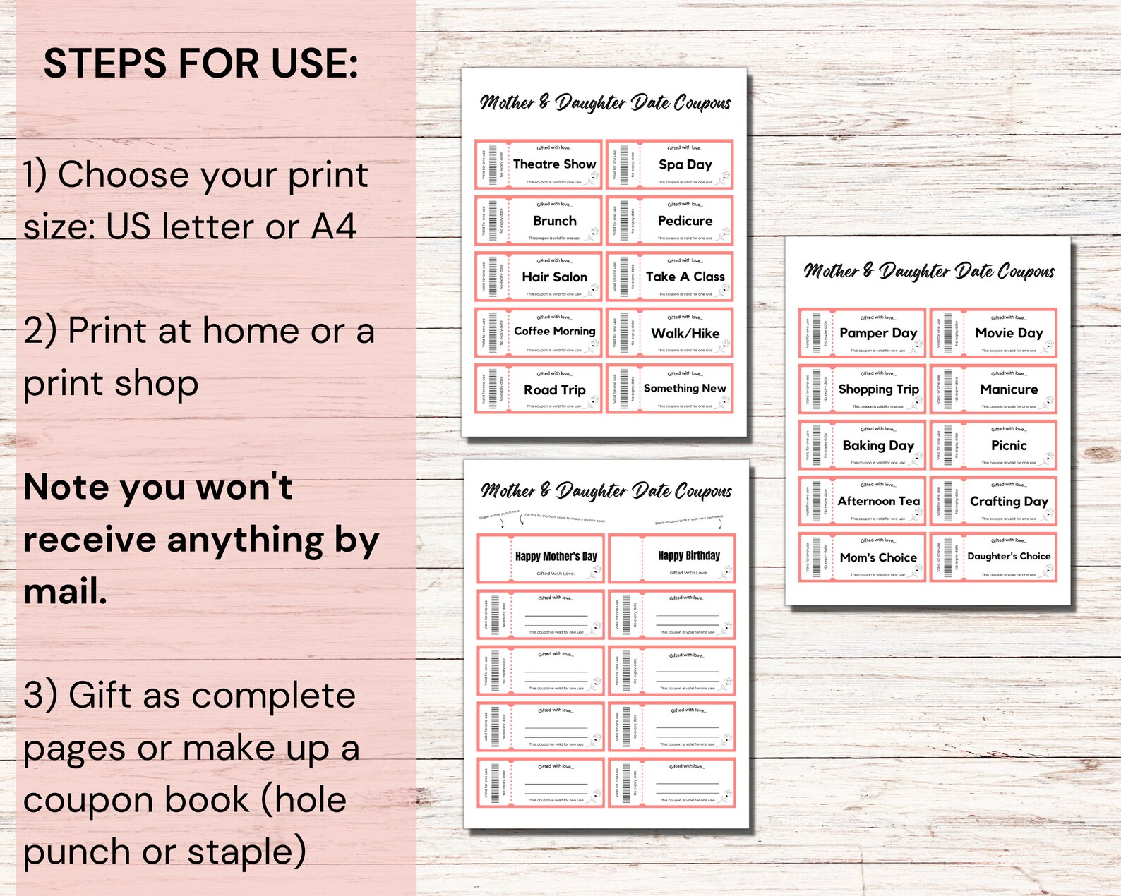 Coupon Book for Mom, Mother's Day Coupon Book Printable, Birthday ...