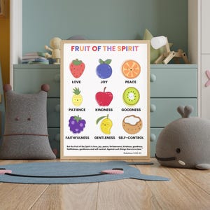Fruit of the Spirit Matching Game, Bible Scripture Galatians 5 22-23 ...