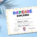 Daycare Graduation, Daycare Certificate, Daycare Diploma, Preschool ...