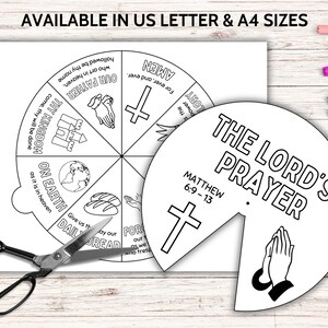 The Lord's Prayer Coloring Wheel, Bible Activity Craft, Sunday School ...