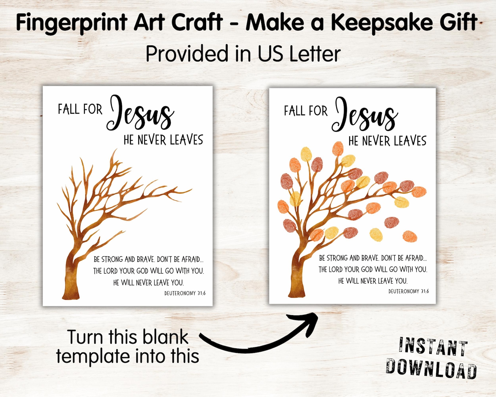 Fall for Jesus Fingerprint Craft, He Never Leaves Handprint Art ...