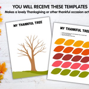 Thankful Tree Craft Printable, Gratitude Tree Activity Template, Kids ...
