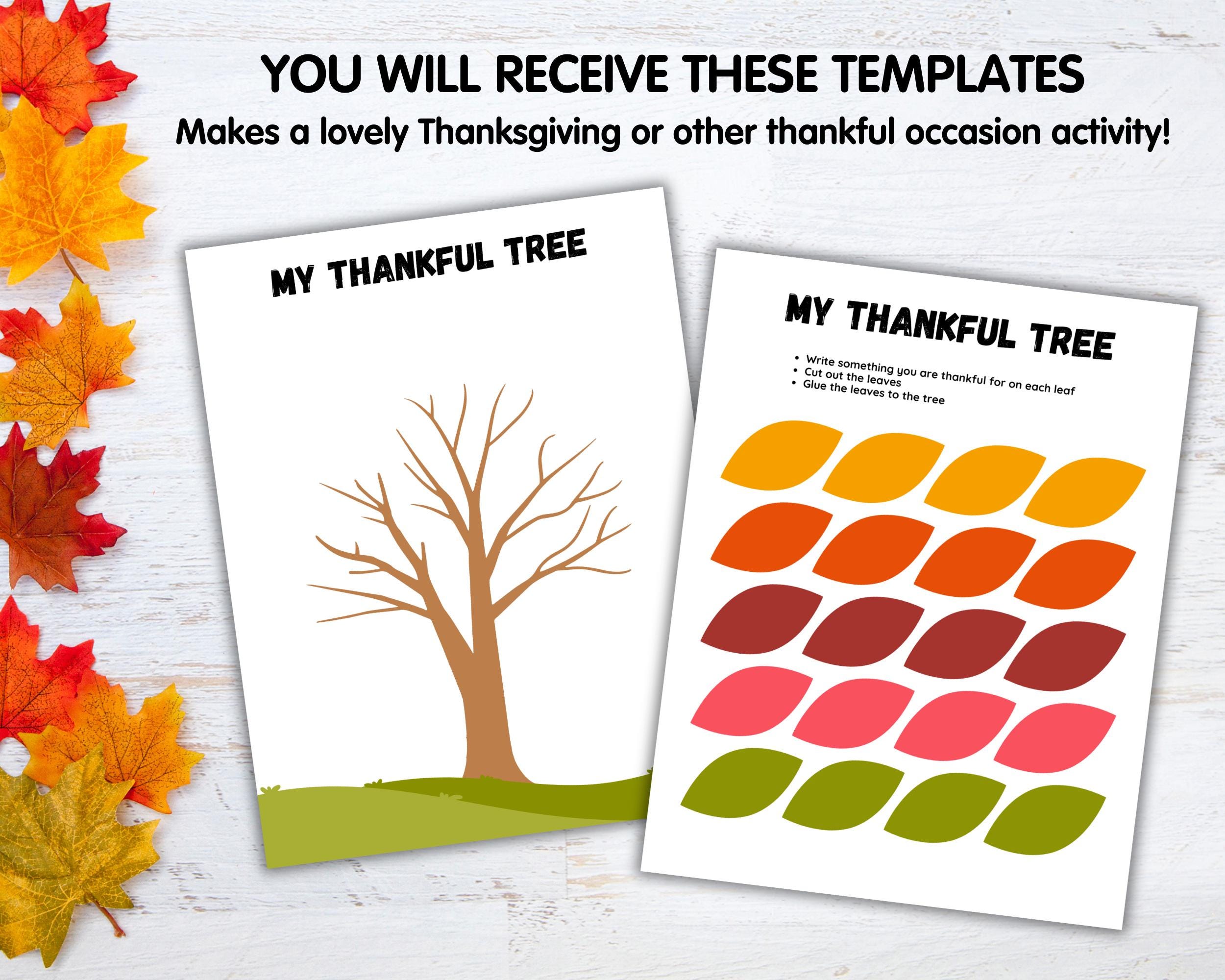 Thankful Tree Craft Printable, Gratitude Tree Activity Template, Kids ...