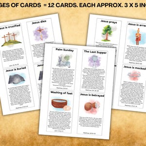 Easter Story Scripture Cards, Christian Bible Verse Cards, Sunday ...
