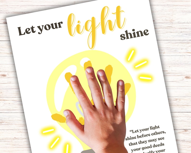 Let Your Light Shine Handprint Craft, Kids Halloween Art Activity ...