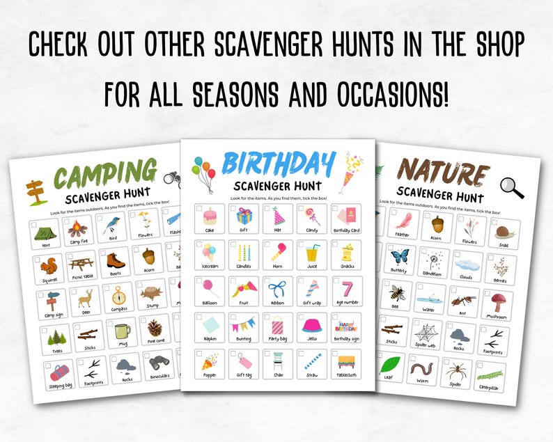 Fall Scavenger Hunt, Outdoor Autumn Treasure Hunt, Nature Scavenger ...