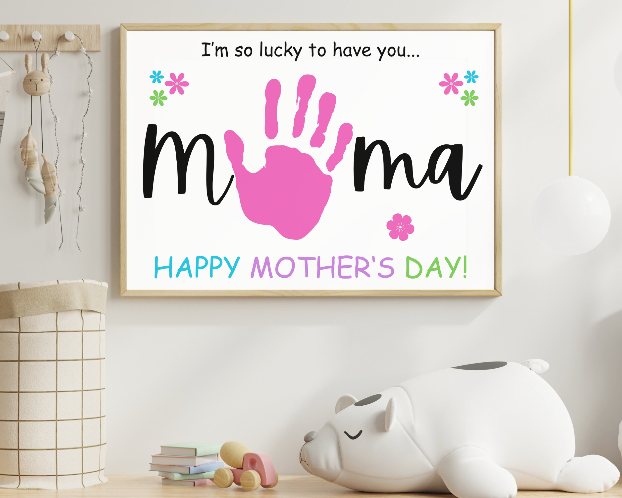 Happy Mothers Day Handprint Art Craft, Mama Handprint Craft, 1st ...