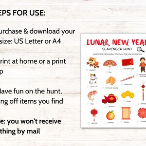 Lunar New Year Scavenger Hunt Printable, Chinese New Year Treasure Hunt ...