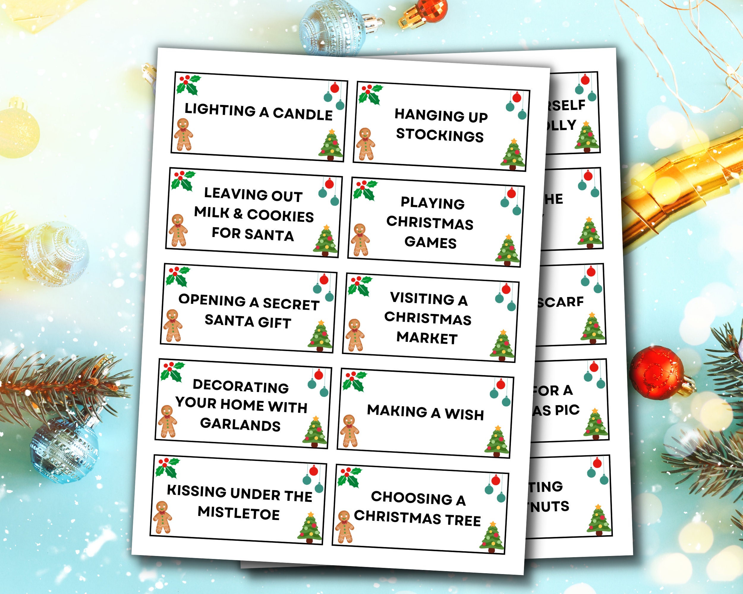 Christmas Charades Game, Christmas Party Games for Kids or Adult Teams ...