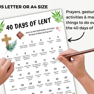 40 Days Lent Countdown Calendar, 40 Days of Prayer Lent, Kids Lenten ...