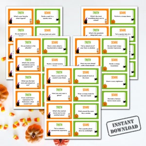 Truth or Scare Game, Halloween Party Game for Kids, Truth or Dare Cards ...